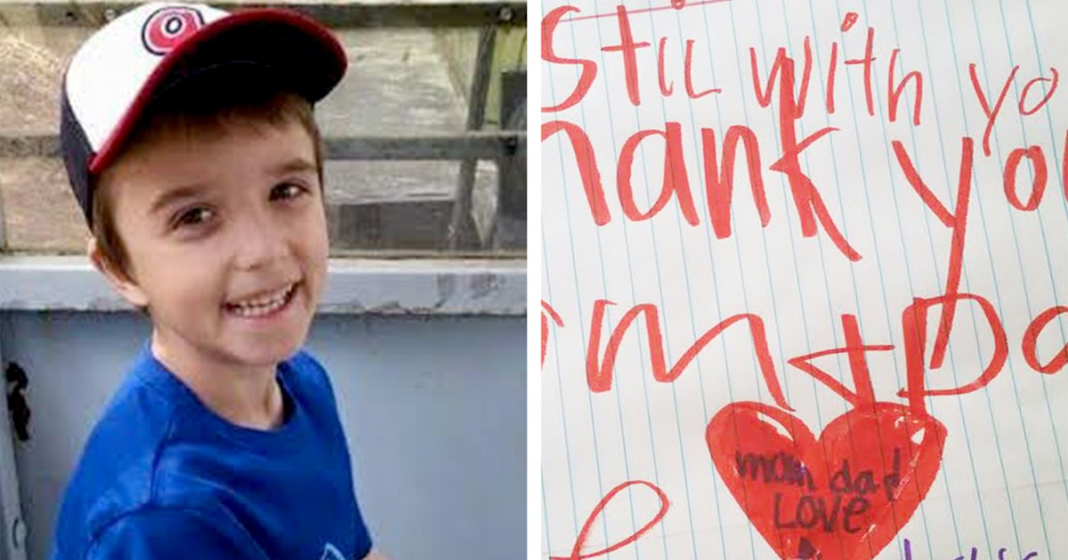 Georgia parents find 6-year-old son's note after he passes away