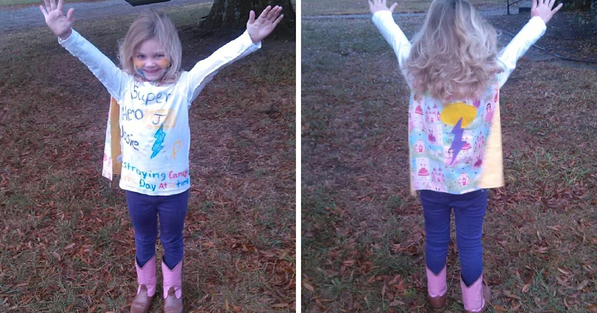 4-year-old girl in remission from cancer goes as herself for 'Superhero ...