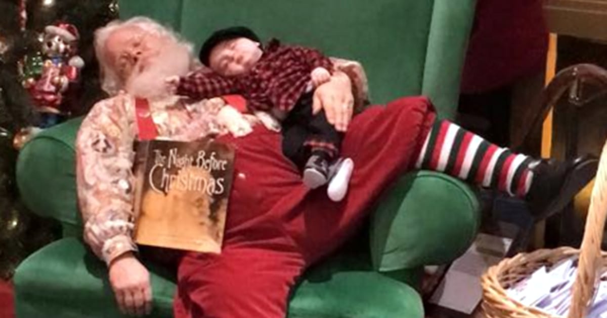 Sleeping baby meets Santa Claus — and the results are adorable