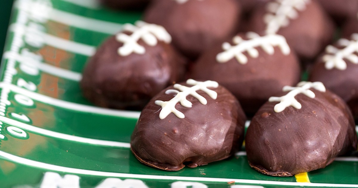 Chocolate Chip Cookie Dough Touchdown Footballs