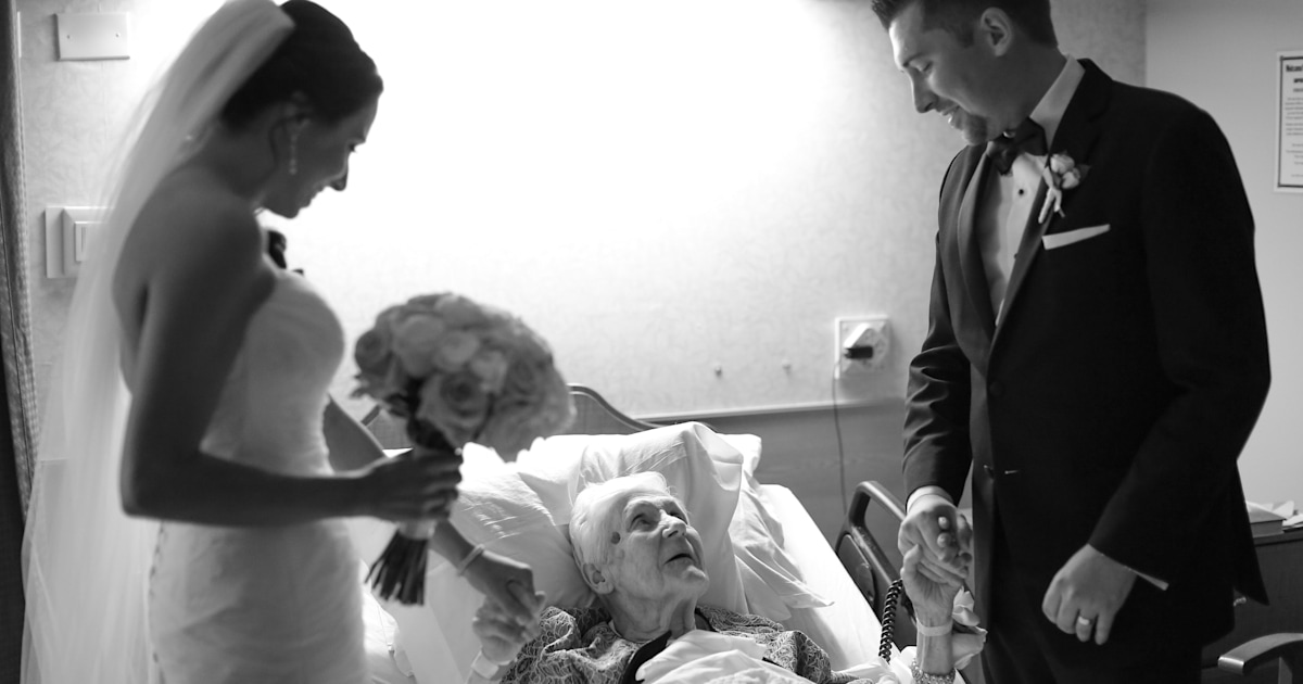 Newlyweds show up at their dying grandmother's bedside on their wedding day