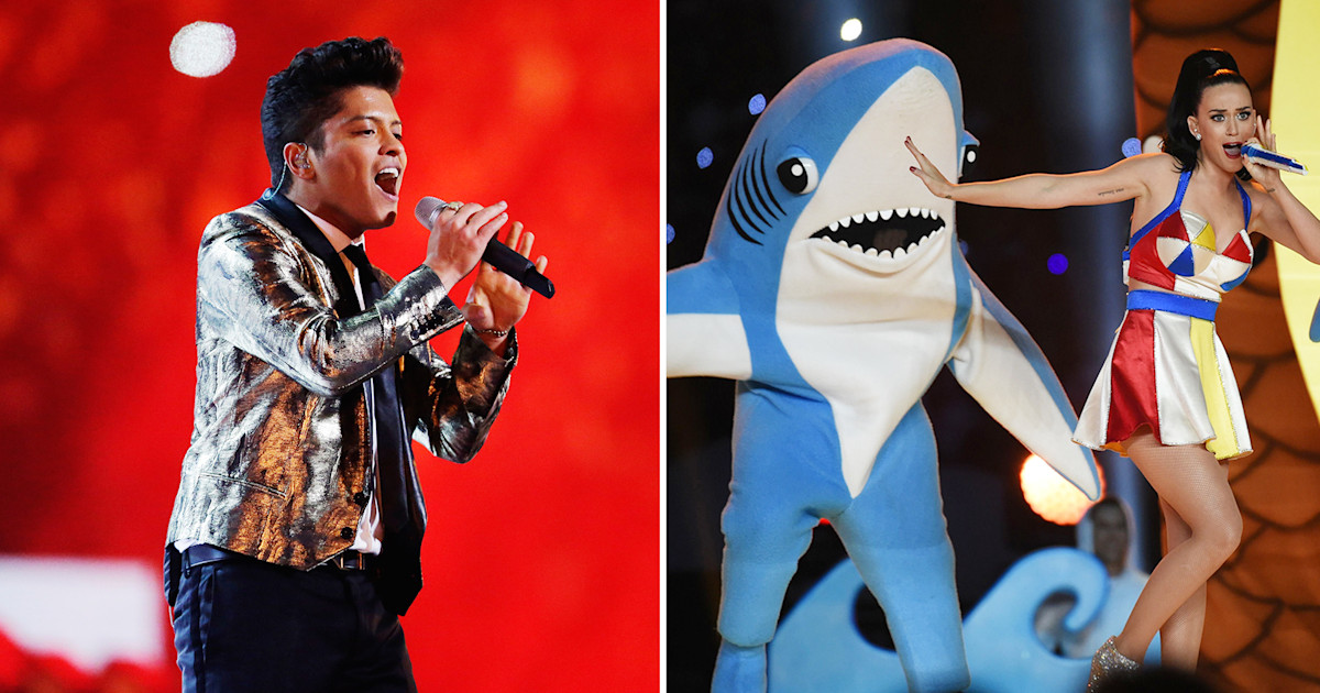 Super Bowl halftime shows: Bruno Mars, Left Shark go viral