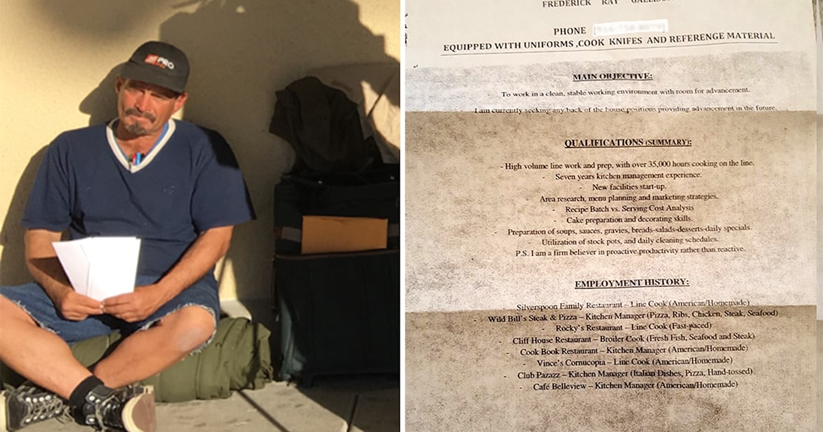 Homeless man hands out resumes instead of asking for money — and lands ...