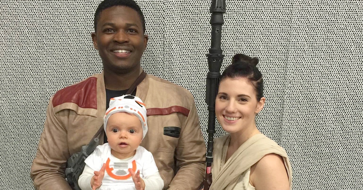 Baby BB-8 helps family channel Force in 'Star Wars' costumes