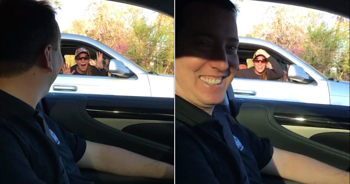 Guess who? Watch NASCAR star Kyle Busch surprise fan stuck in traffic ...