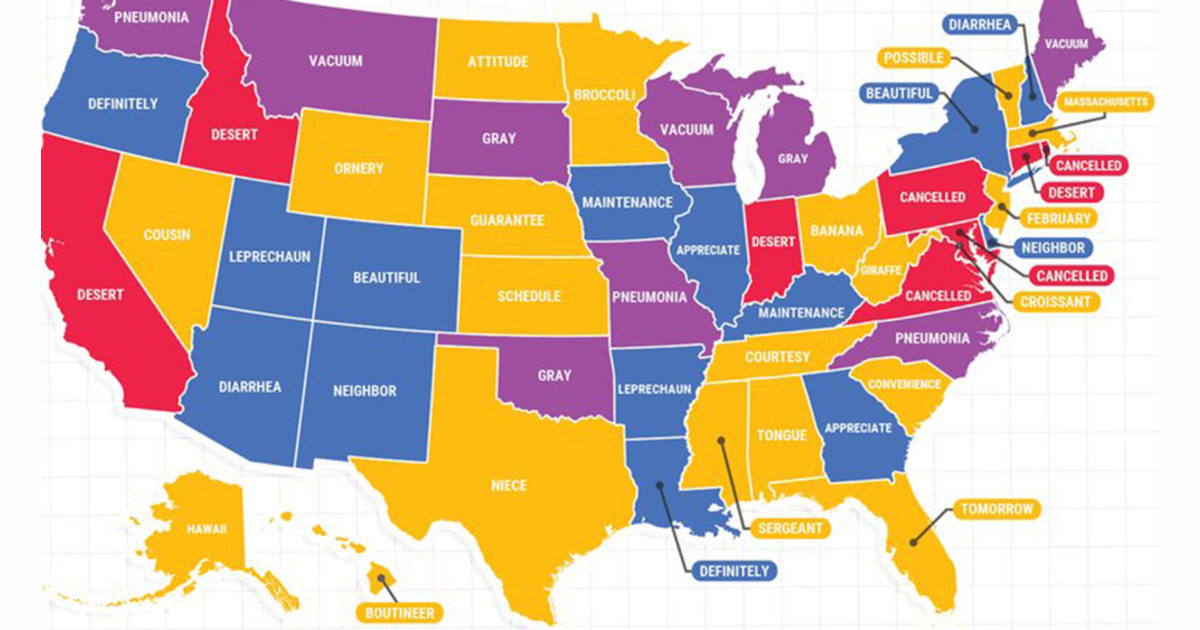 Find out which word people in your state have the hardest time spelling