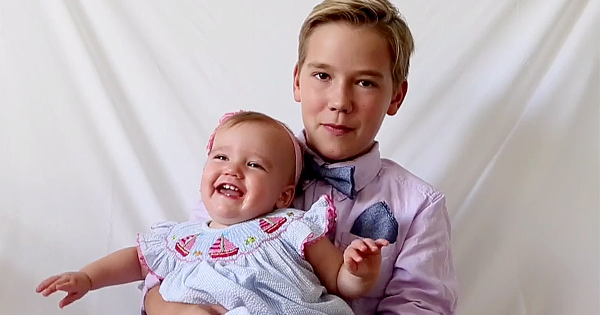 Six brothers talk about first year with their baby sister