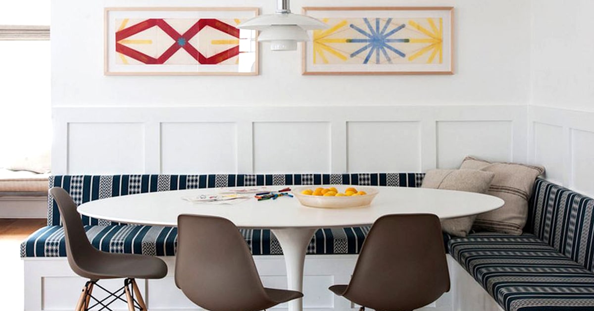 Add a banquette for an instant dining area in your kitchen