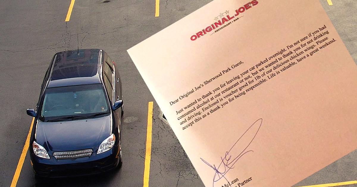 Tipsy patron leaves car at restaurant, returns to a surprise from the ...