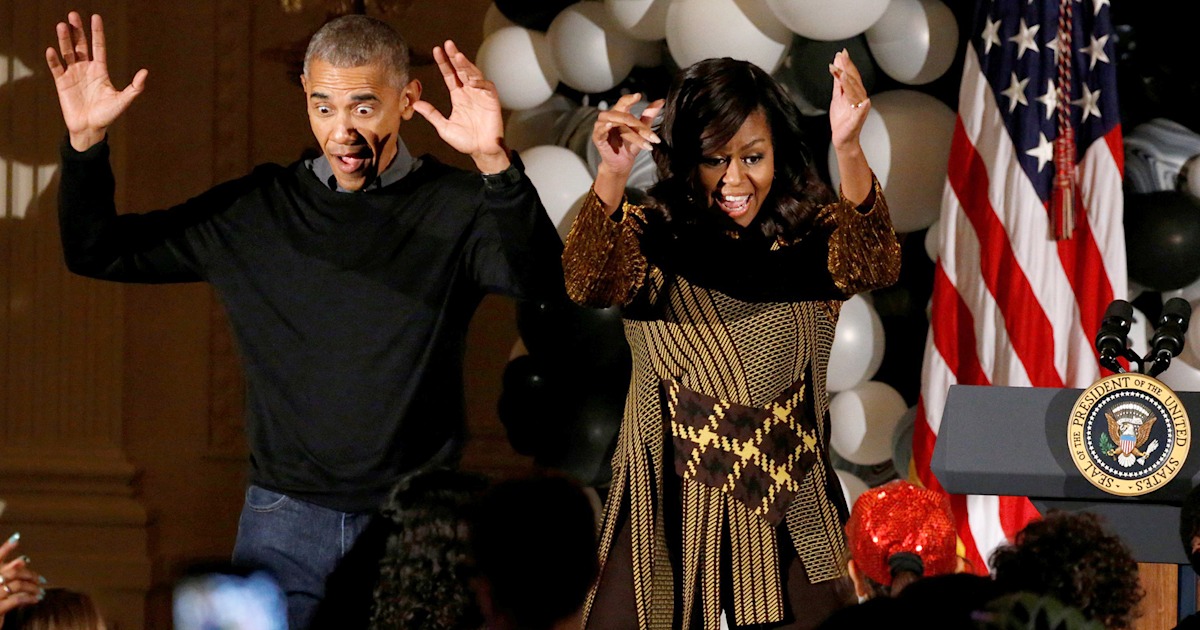 They’ve got the moves (sort of)! Watch the Obamas do the ‘Thriller’ dance