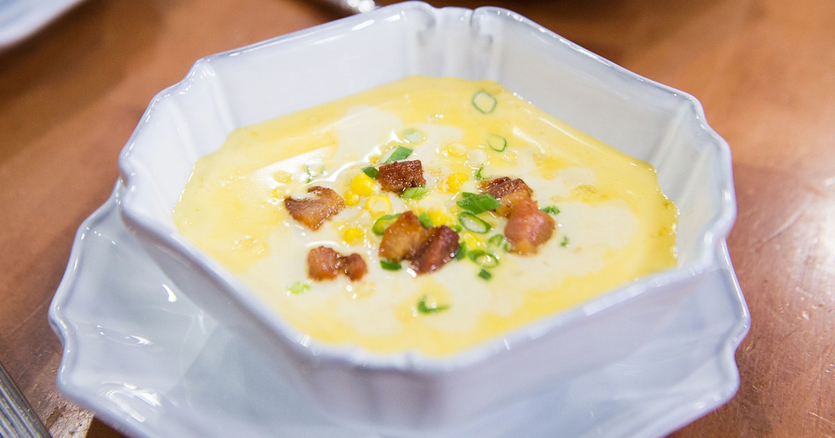 Roasted Corn Chowder with Cheddar Cheese recipe