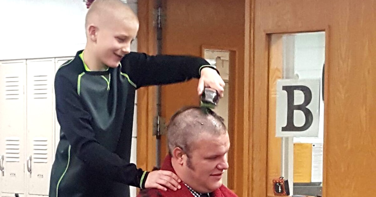 Boy picked on over buzz cut to support relative with cancer