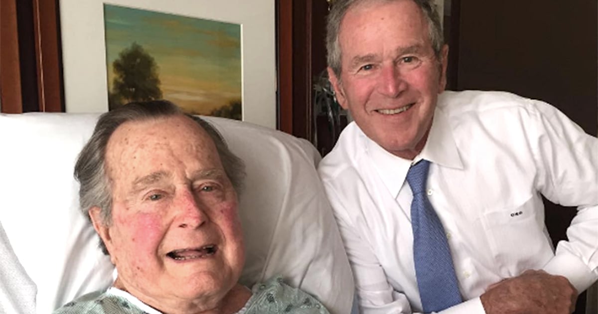 Hospitalized George H.W. Bush gets 'big morale boost' from son George W ...