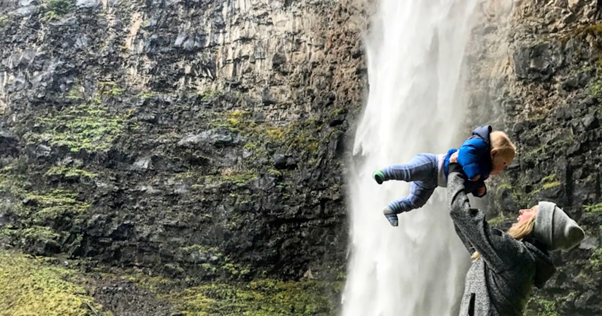 Mom sets goal to hike 50 waterfalls in baby's first year
