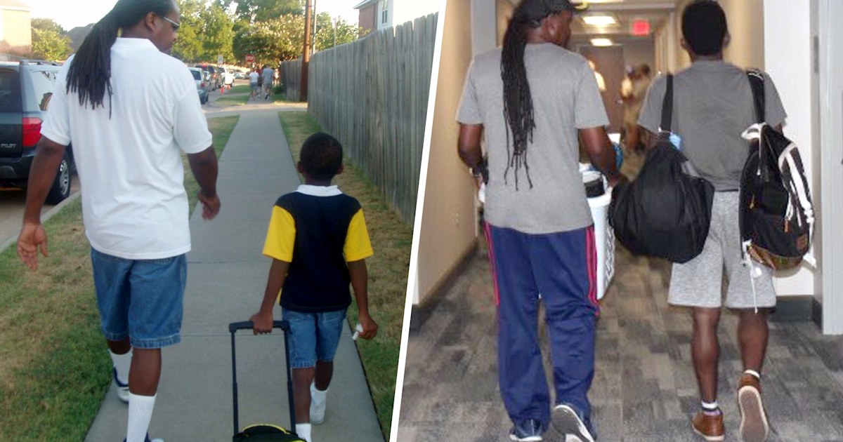 College freshman and dad mark major milestone with touching photos