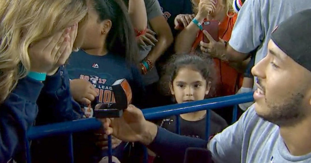 Houston Astros' star Carlos Correa proposes to girlfriend after winning ...