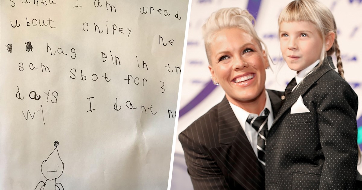 Pink shares the adorable letter her daughter wrote to Santa about her ...