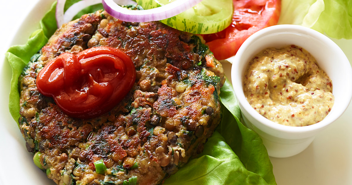 Chia lentil burgers