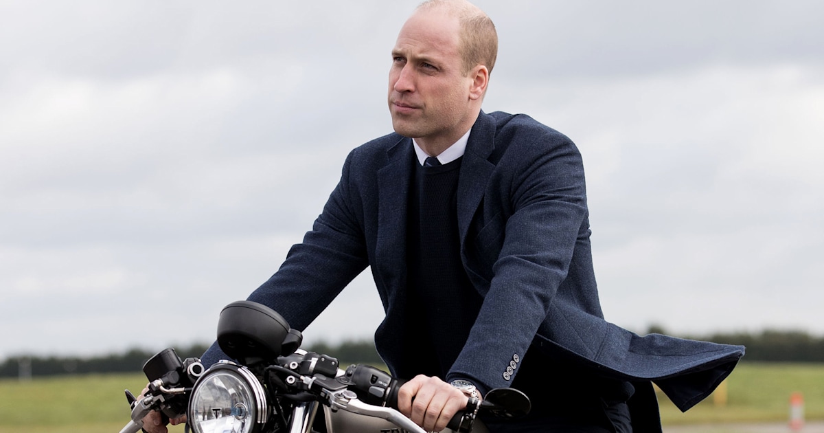 Prince William rides motorcycle on Triumph factory tour