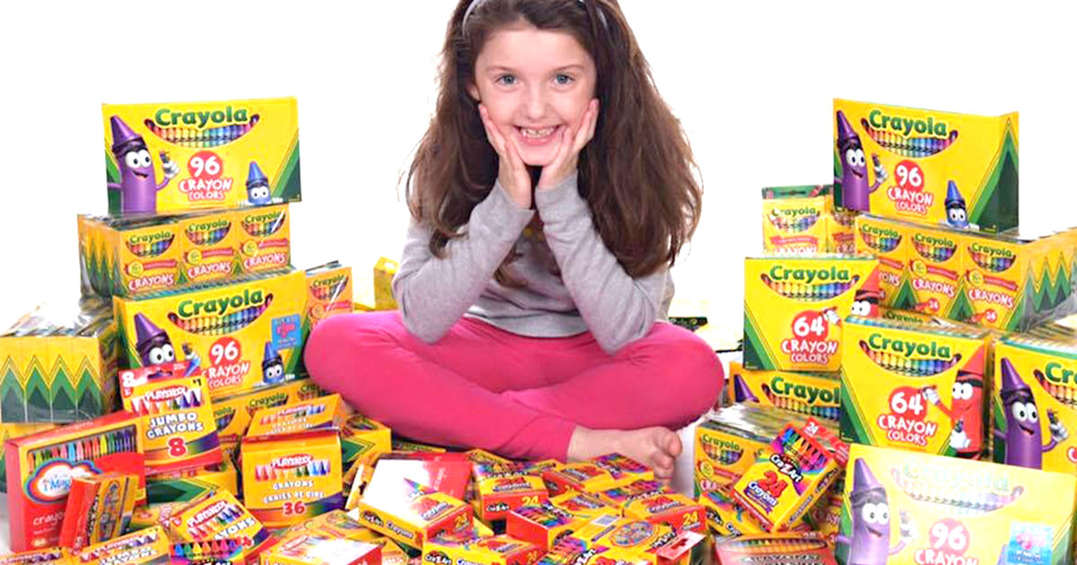 Girl collects thousands of crayons for pediatric hospitals