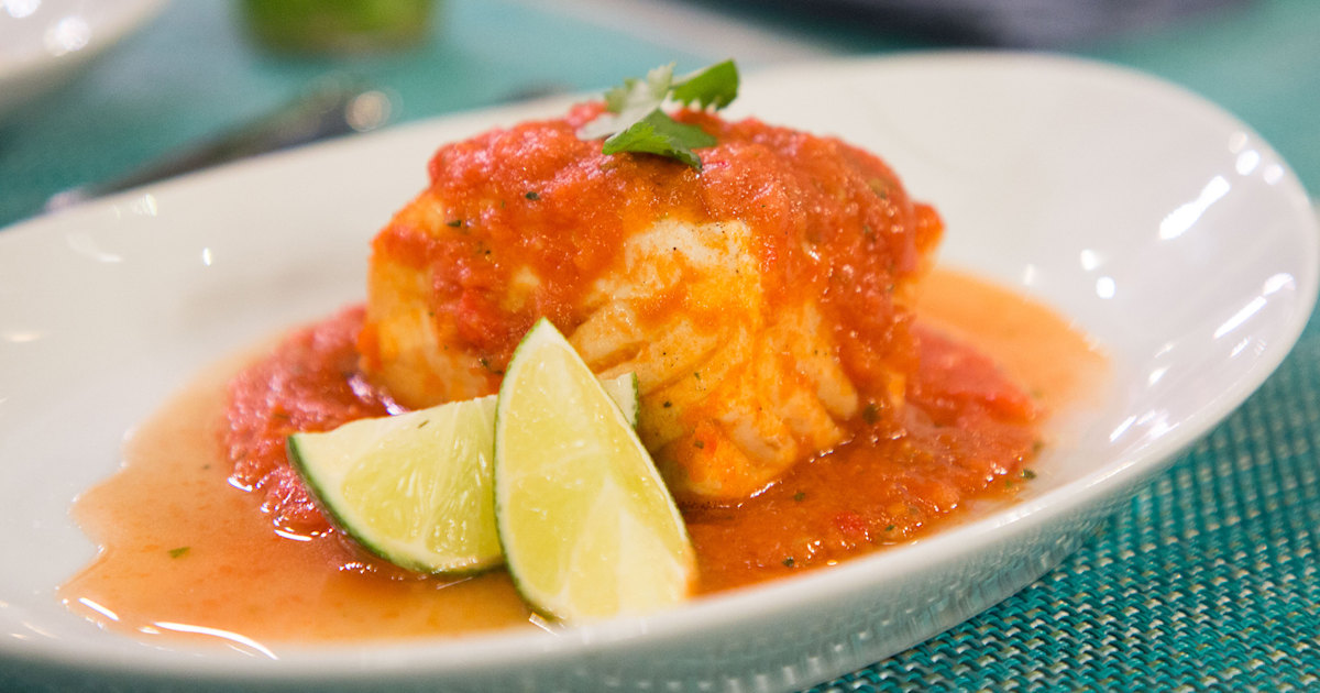 Poached Gazpacho Fish Fillets Recipe