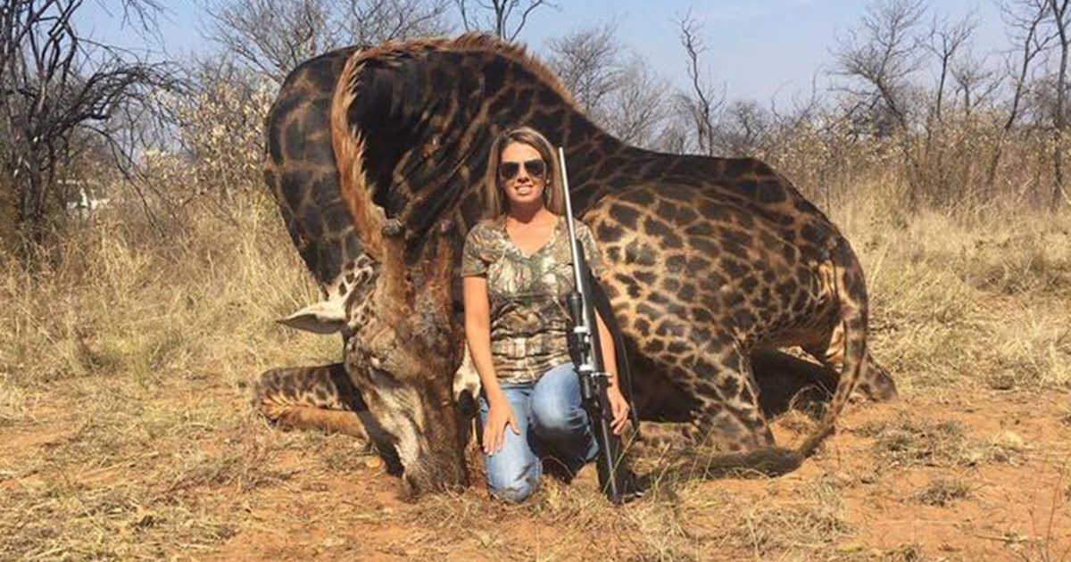 Hunter defends herself after photos with dead giraffe cause outrage