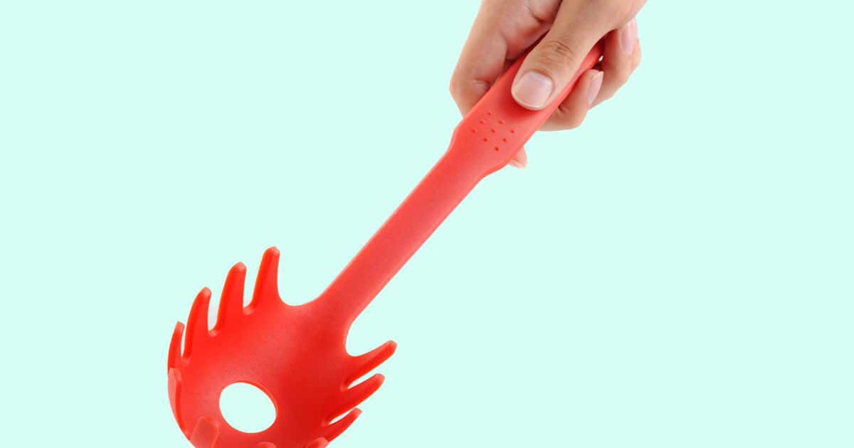 The hole in your spaghetti spoon is the perfect pasta serving size