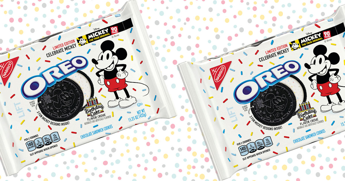 Celebrating the new Mickey Mouse Birthday Cake flavor Oreos