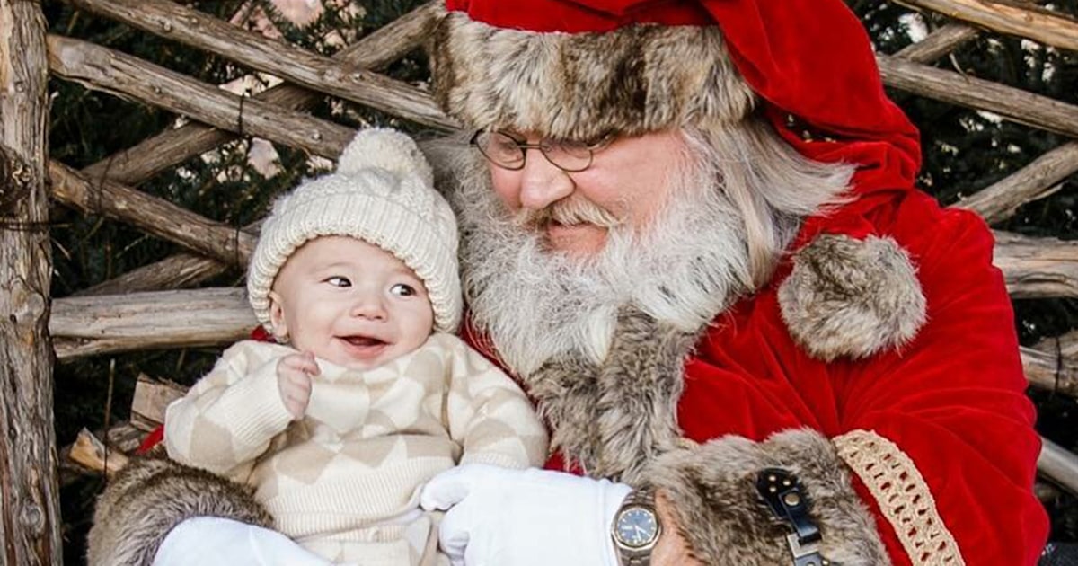 Joanna Gaines shares photos of baby Crew meeting Santa for 1st Christmas