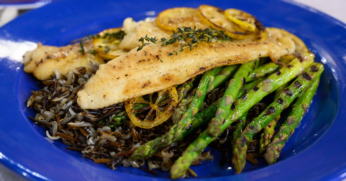 Filet of Sole with Wild Rice and Asparagus Recipe