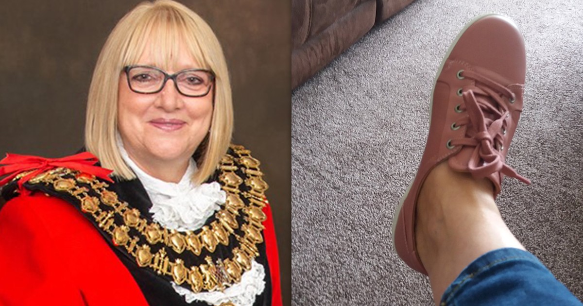 Stockport mayor Laura Booth was mocked for her flat shoes