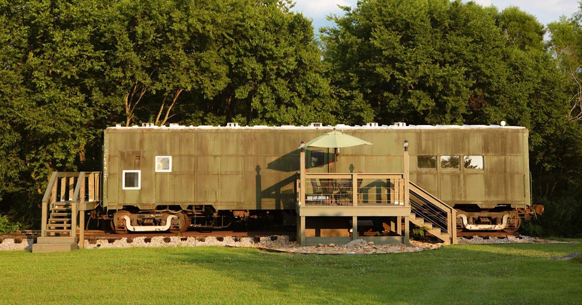 You can stay overnight in this renovated 1940s train car
