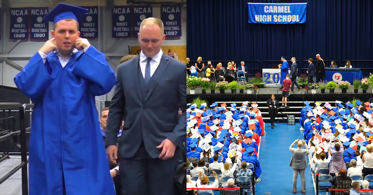 High school honors student with autism at silent graduation