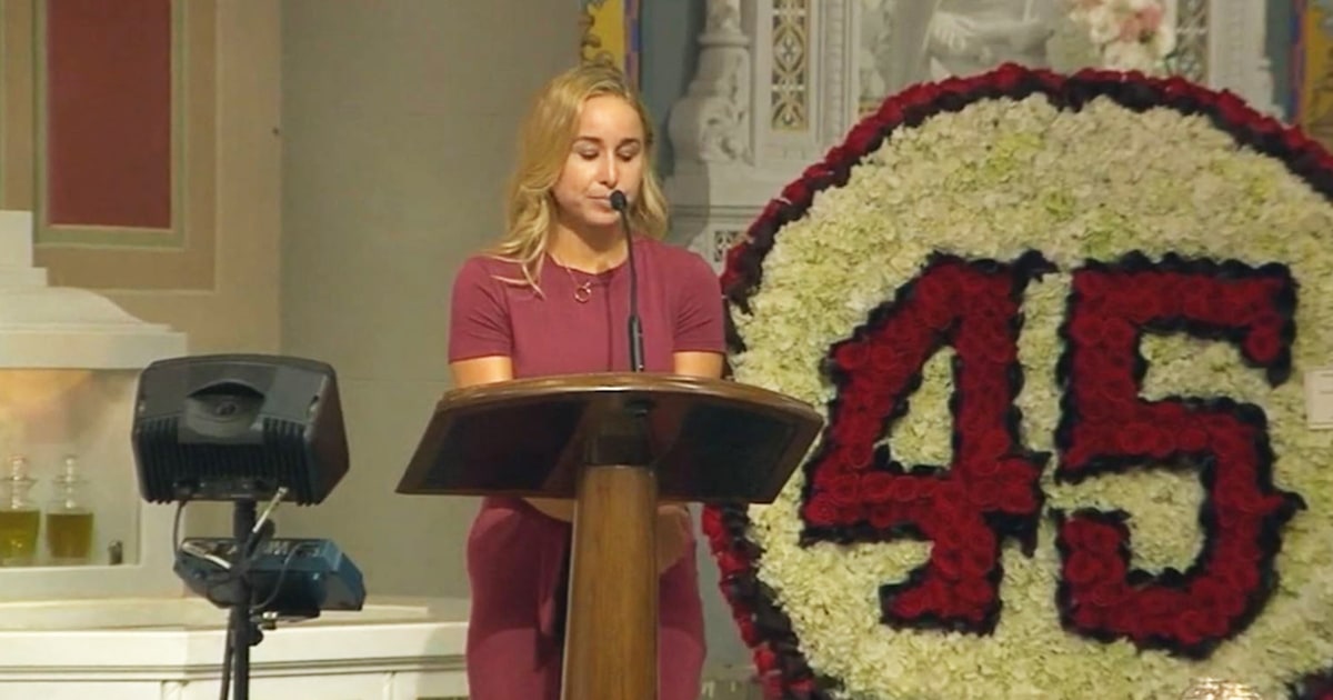 Wife of late pitcher Tyler Skaggs delivers emotional eulogy at funeral