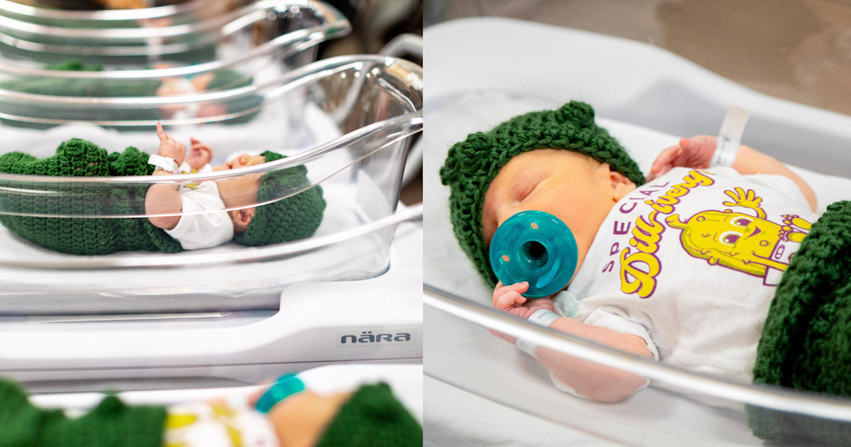 These newborn babies dressed as pickles are a really big dill