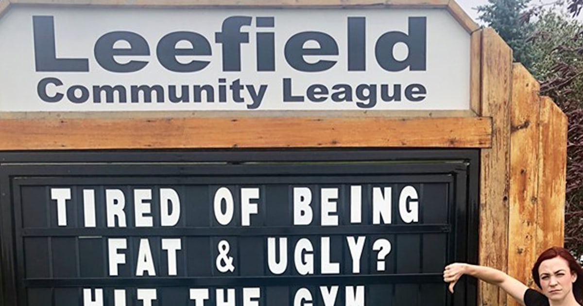 Funny or fat-shaming? Community center's controversial sign divides ...