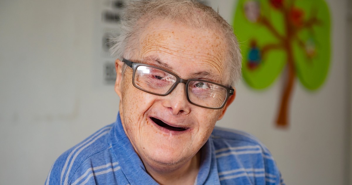 British man with Down syndrome celebrates 77th birthday