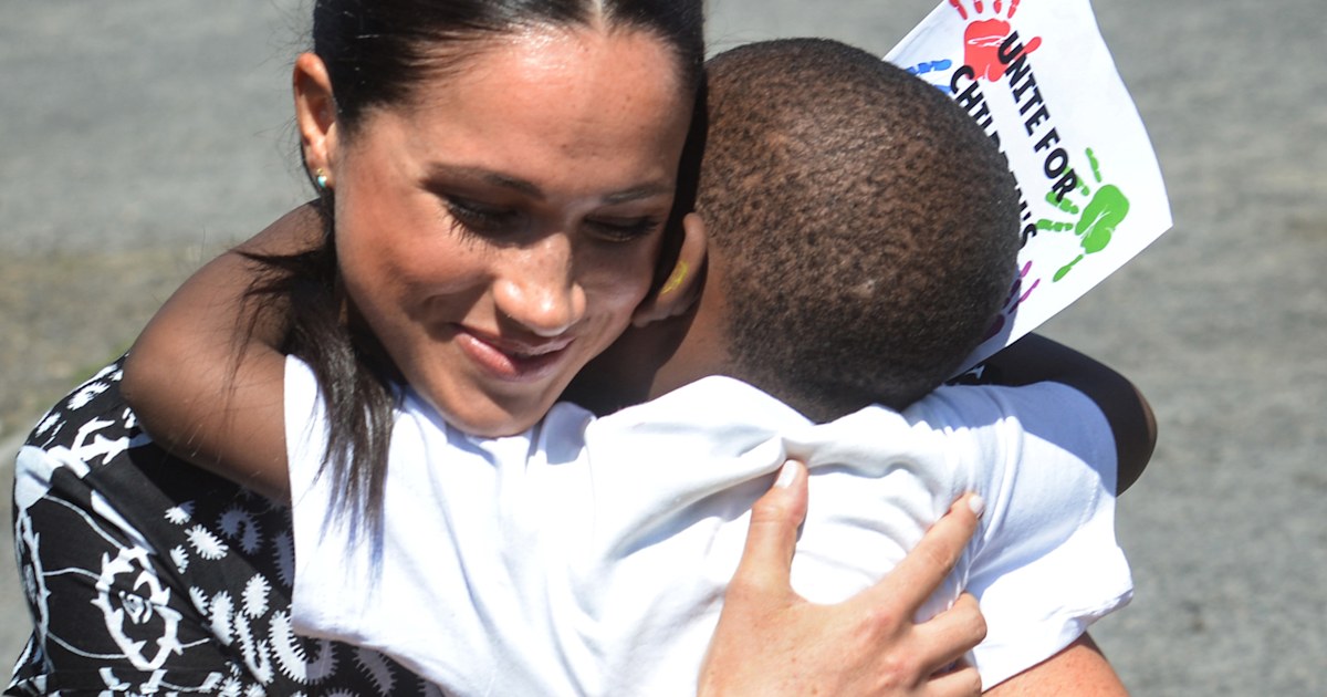 Prince Harry and Meghan Markle have given out many hugs during Africa tour