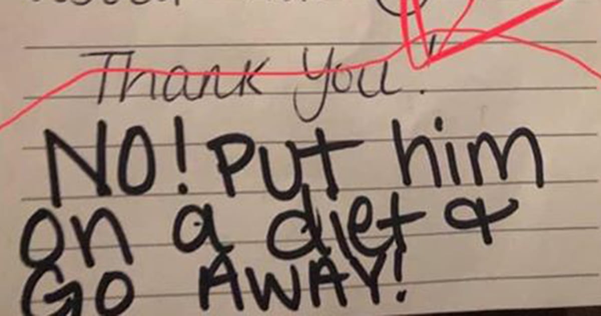 Day care worker tells mom to put son on a diet in note