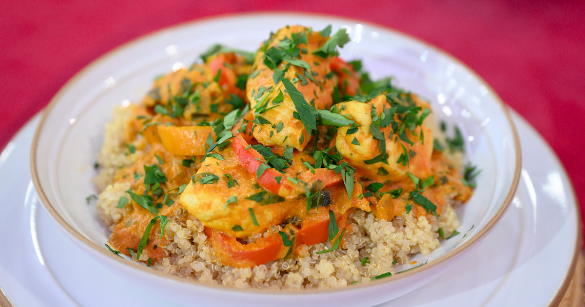 Spiced Fish Stew with Peppers and Swiss Chard Recipe
