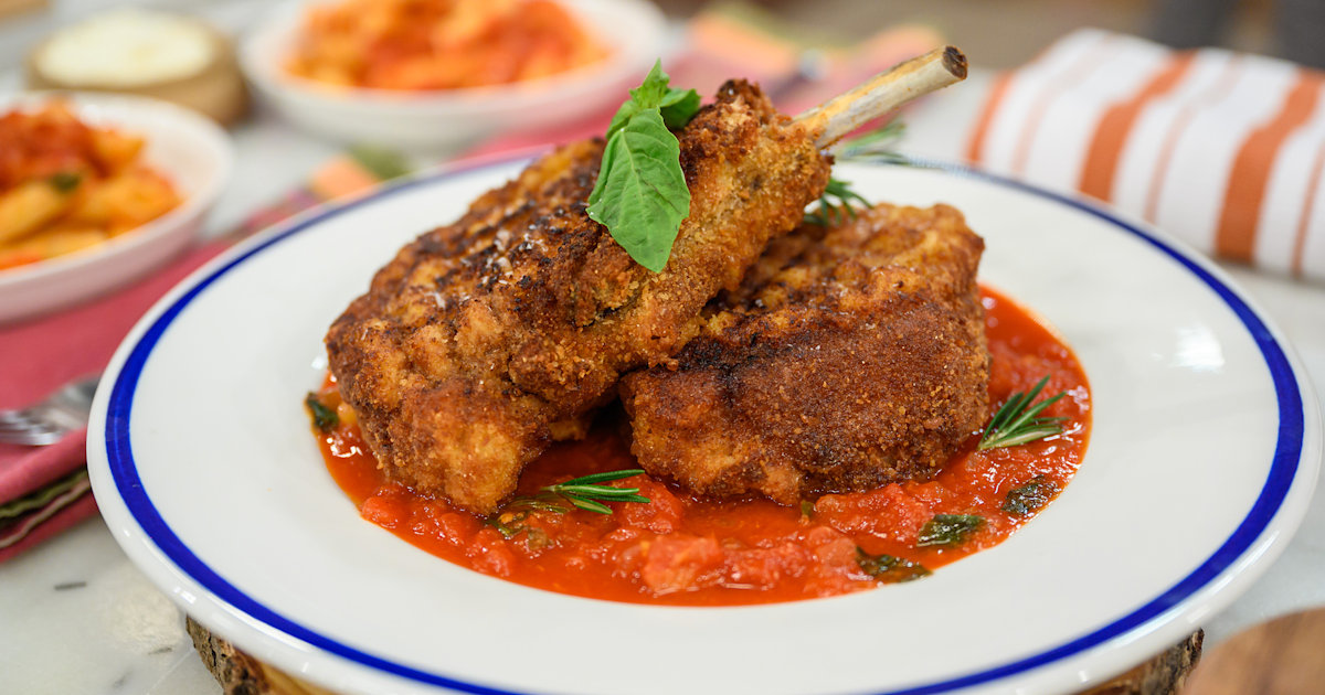 Lidia Bastianich's Pork Chops Milanese Recipe