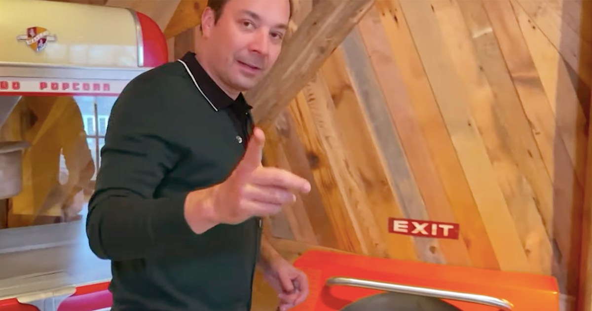 Jimmy Fallon has a slide in his house, and we have a lot of questions