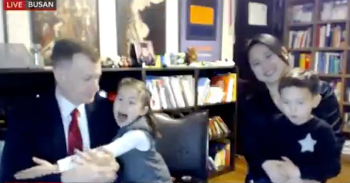 'BBC Dad' is back on live TV with his adorably rambunctious children