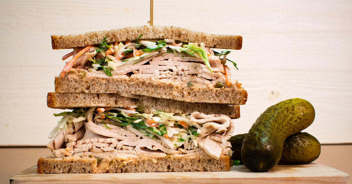 Bobby Flay's Roasted Turkey Sandwich with Coleslaw Recipe