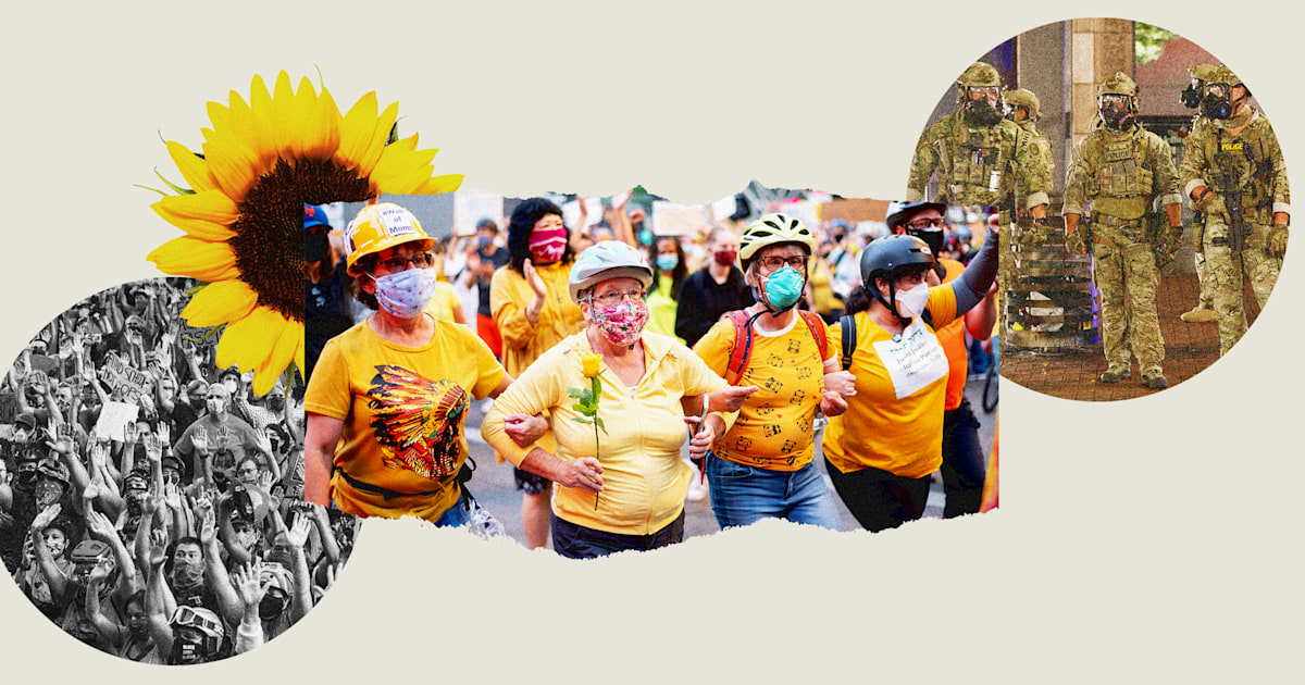 'Wall of Moms' at Portland protests on tear gas, violence