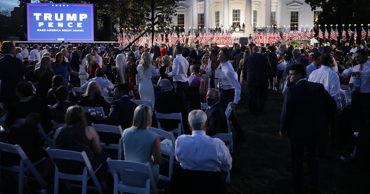Crowds gather at White House for Trump RNC speech — COVID tests, masks ...