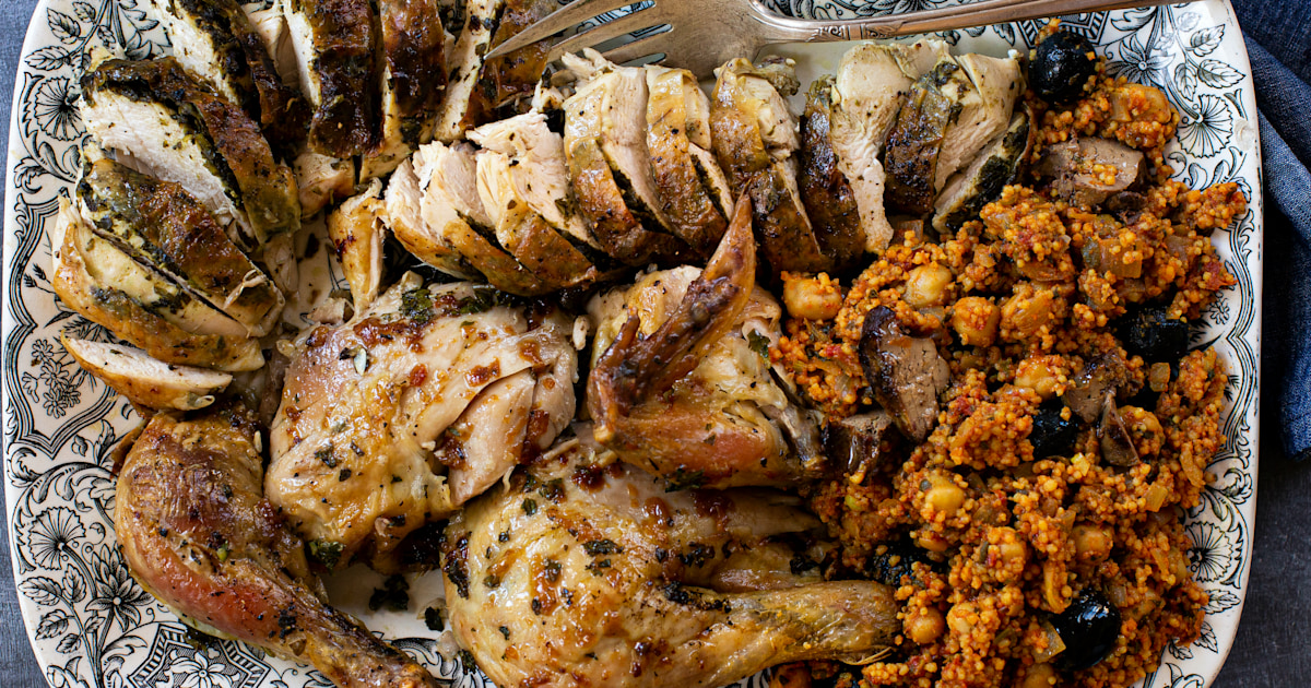 Sunday Roast Chicken with Chickpeas and Couscous Recipe