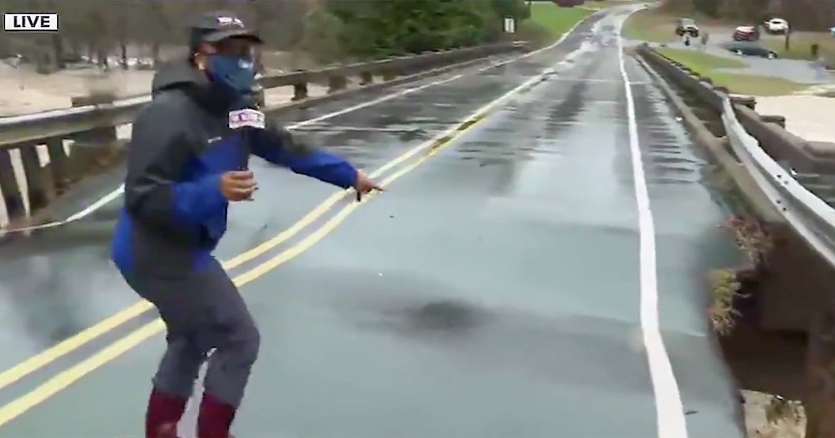 Bridge collapses during live news report in North Carolina