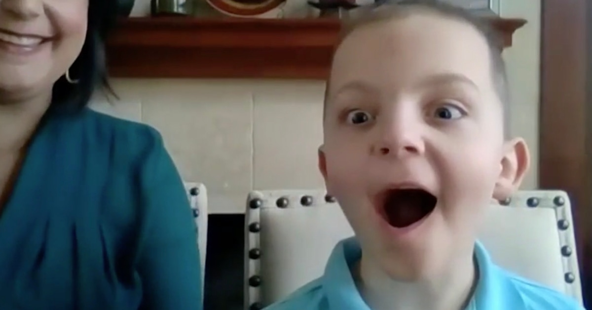 Boy with stutter, 8, who read his favorite book in viral video gets big ...