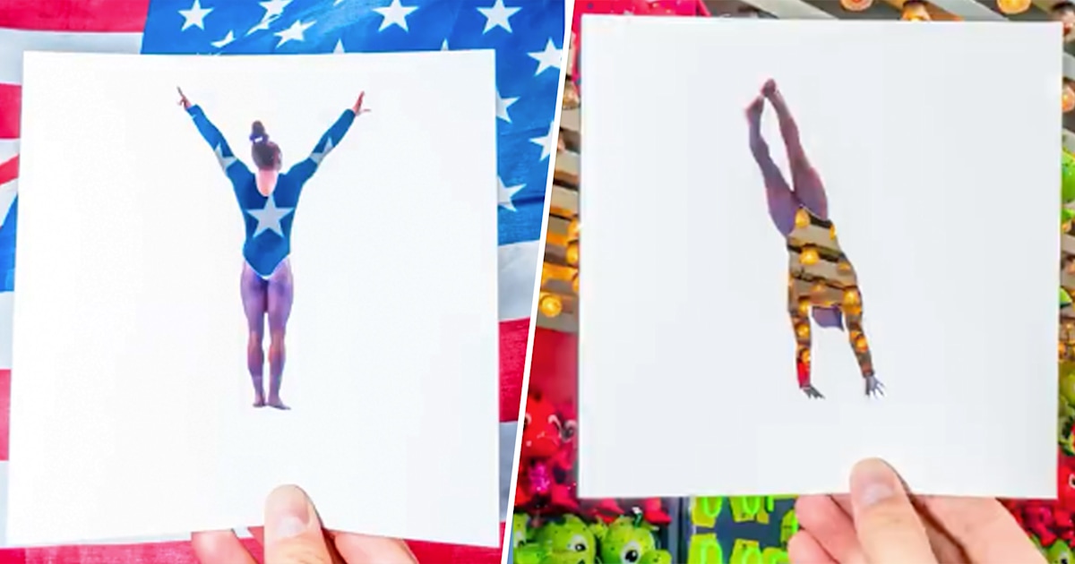 How this artist created a viral video of Simone Biles using 100 paper ...